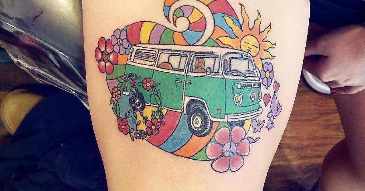 Hippie van tattoos | Orangetattooshop.com