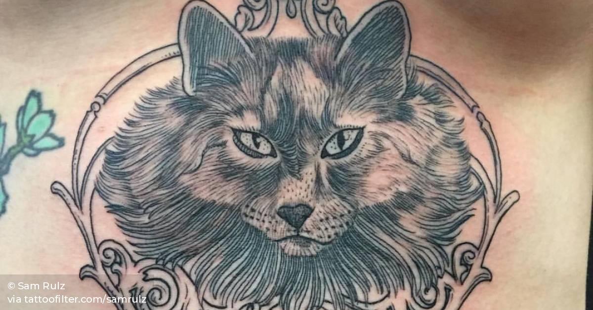Neubelung Cat, etching style piece on Marie who sat