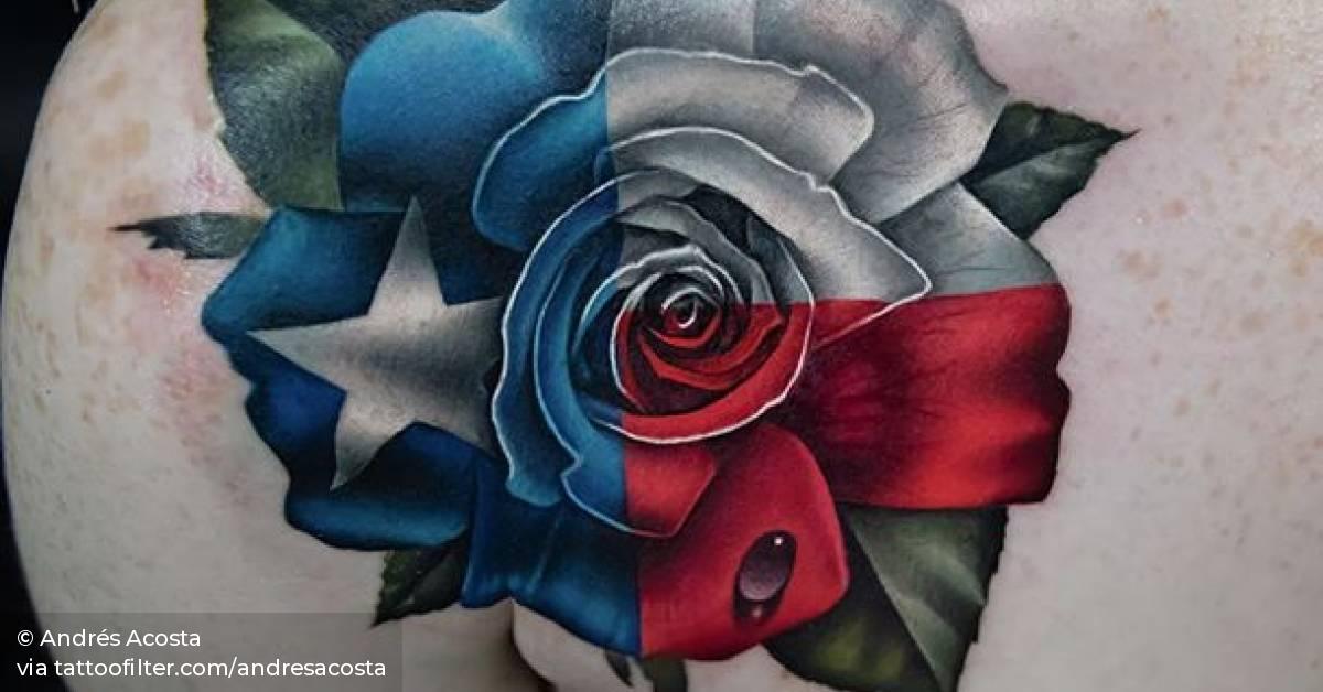 Texas flag rose I did on Kaley. Thanks again for