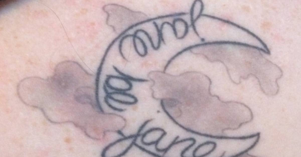 Tattoo on the back of my shoulder. The phrase “Jane