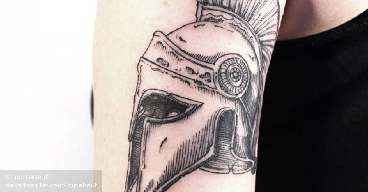 " glædietər hɛlmət" done at Grotesque Tattooing,