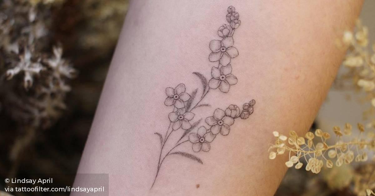 Single needle forget-me-not tattoo on the inner