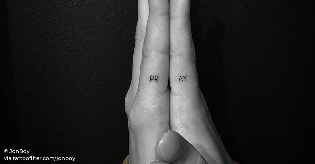Matching "pray" tattoo on Hailey Baldwin, done on June
