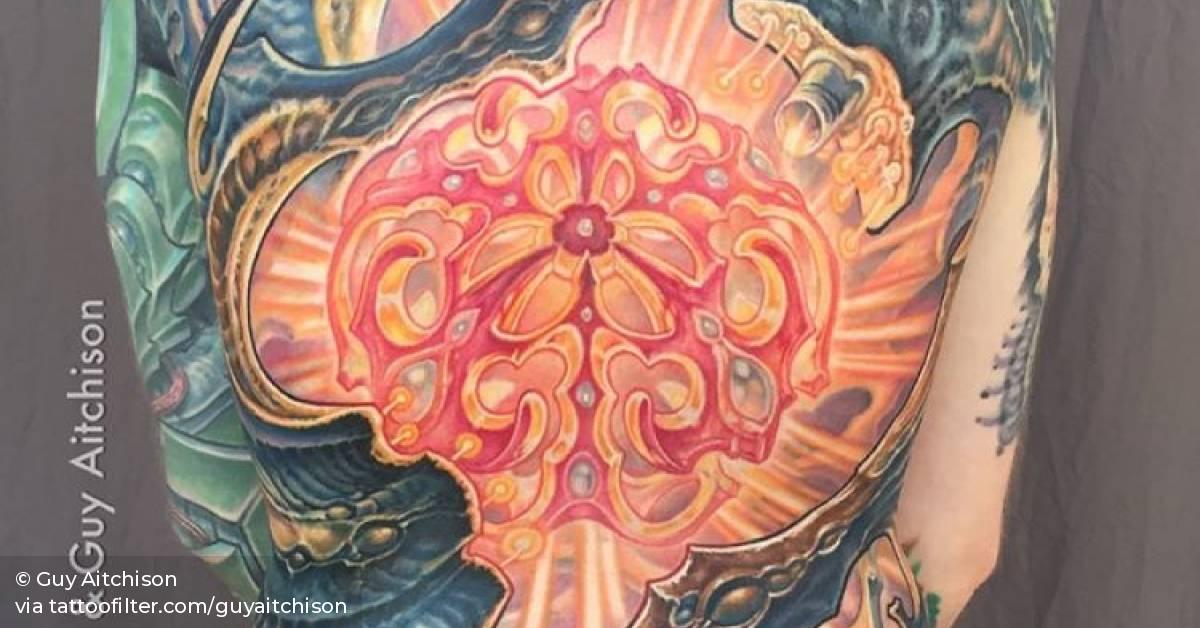 Biomechanical backpiece by Guy Aitchison and Adam