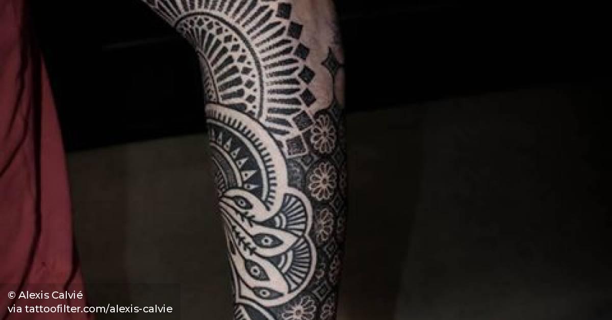 Henna inspired dotwork half sleeve.
