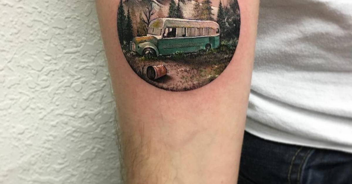 Into The Wild inspired circle tattoo on the right inner