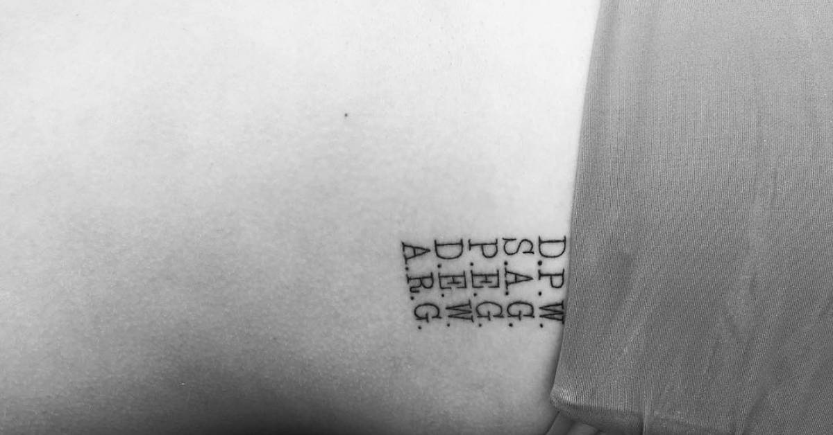 "My second and most special tattoo, the initials of