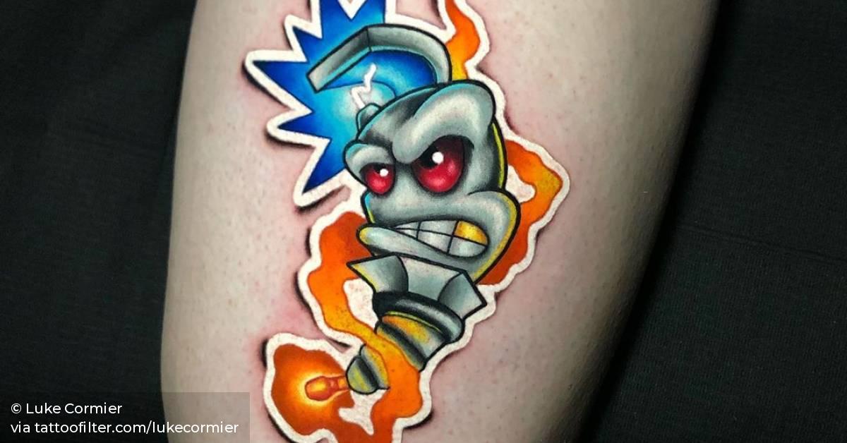 Sticker spark plug tattoo