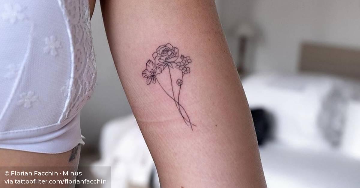 Fine line flower bouquet.