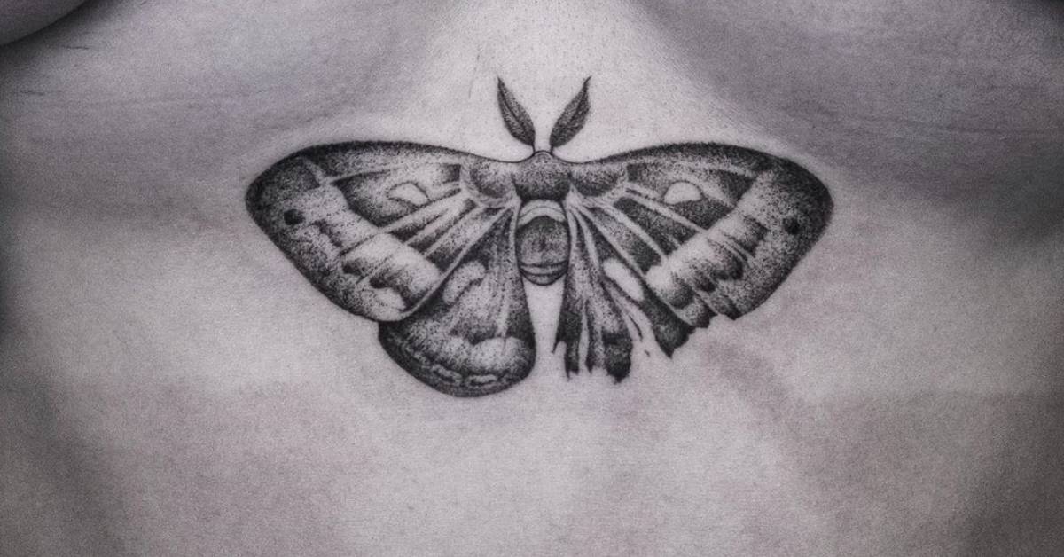 Custom moth with a tattered wing