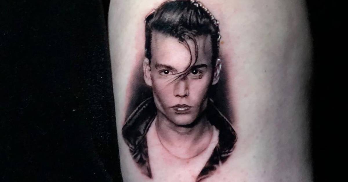 Single needle Wade Walker from Cry-Baby tattoo.