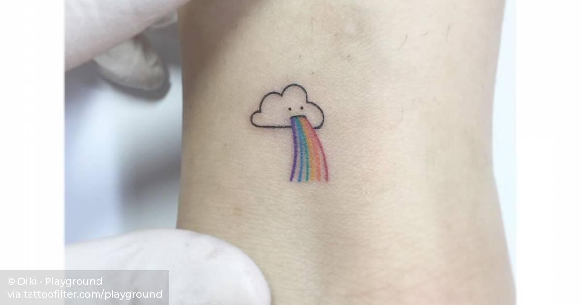 Cloud throwing up a rainbow.