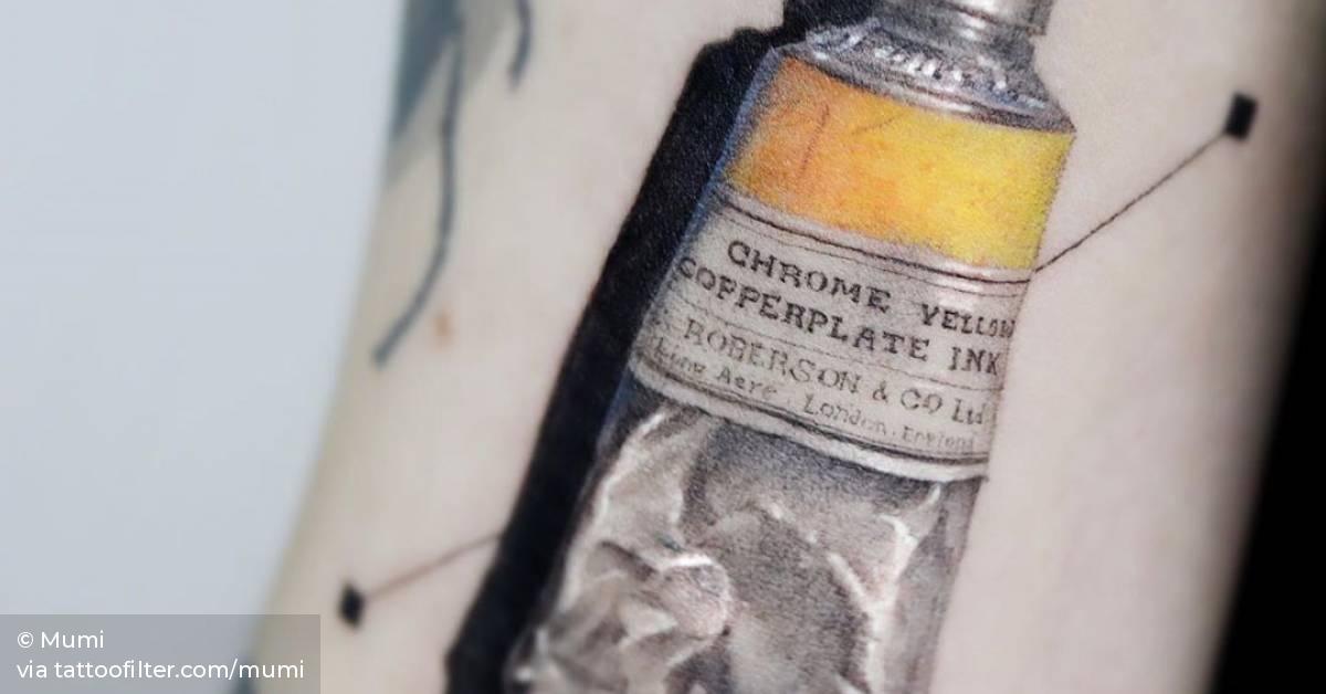 Chrome yellow ink tube.