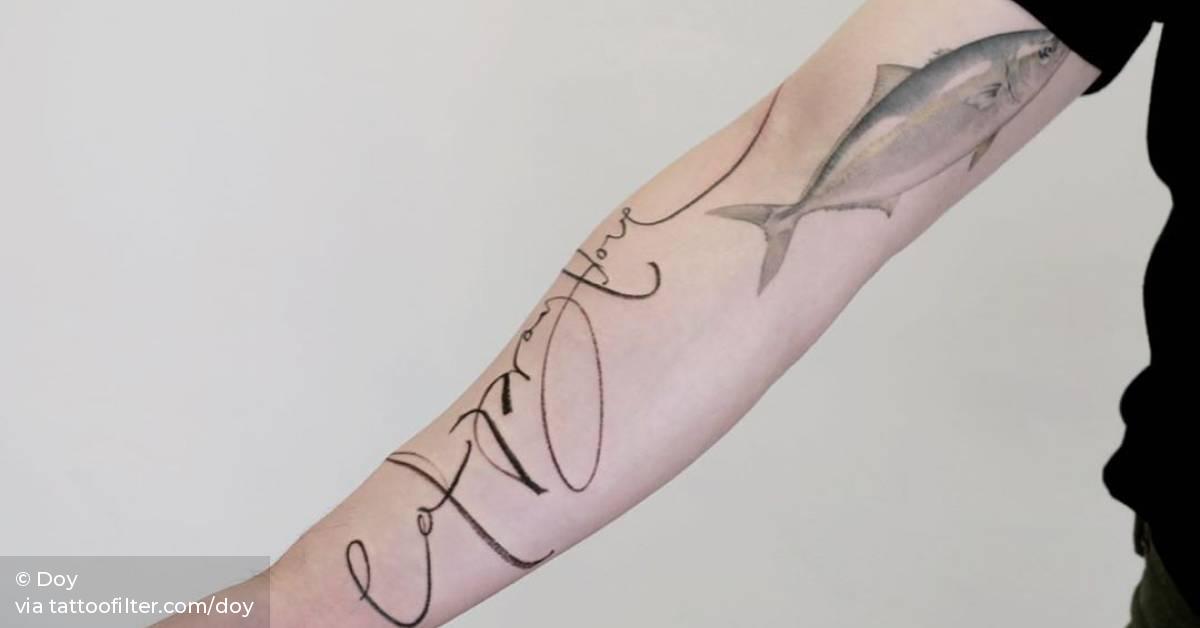 Crayon Lettering & Healed Yellowtail Fish