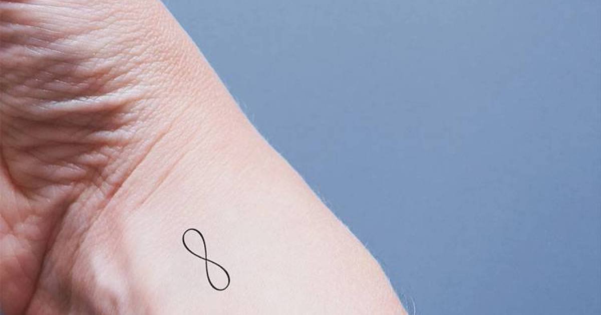 Small fine line infinity temporary tattoo, get it here
