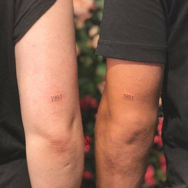 Matching Birth Year Tattoos Matching Birth Year Tattoos