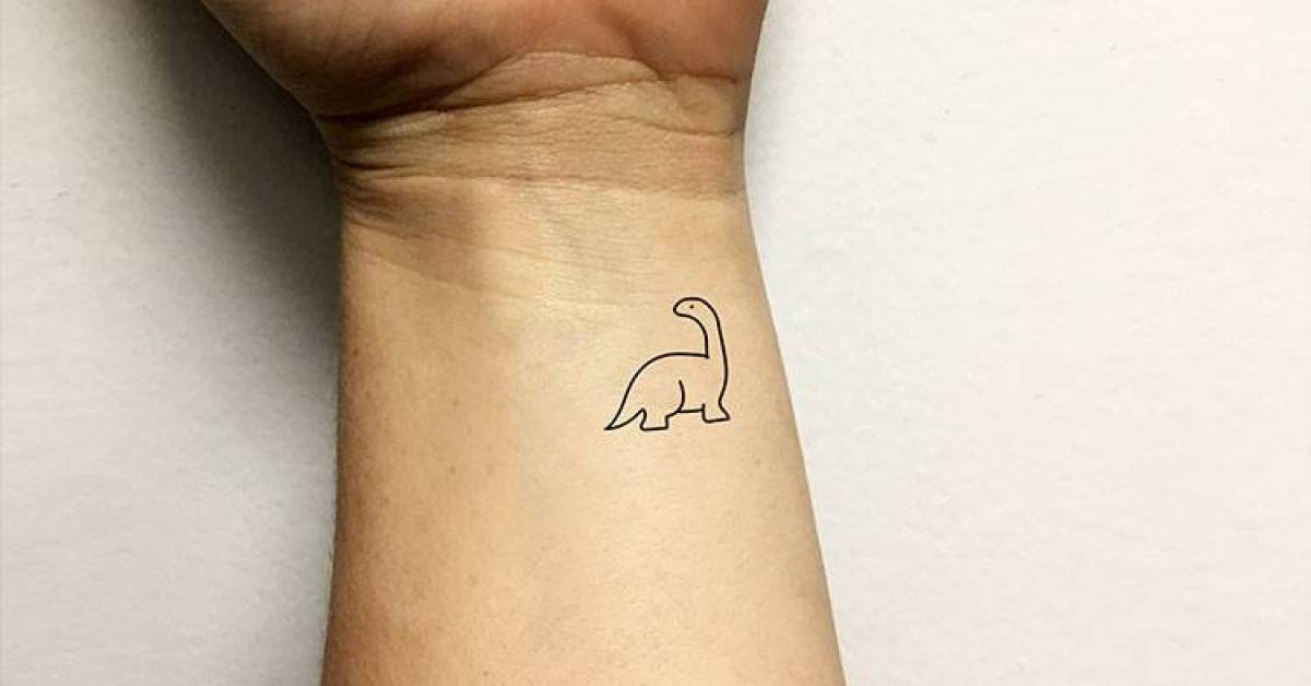 Minimalist diplodocus temporary tattoo, get it here