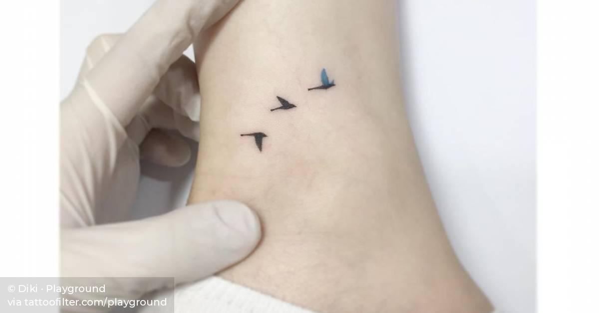 Flying birds on the ankle.