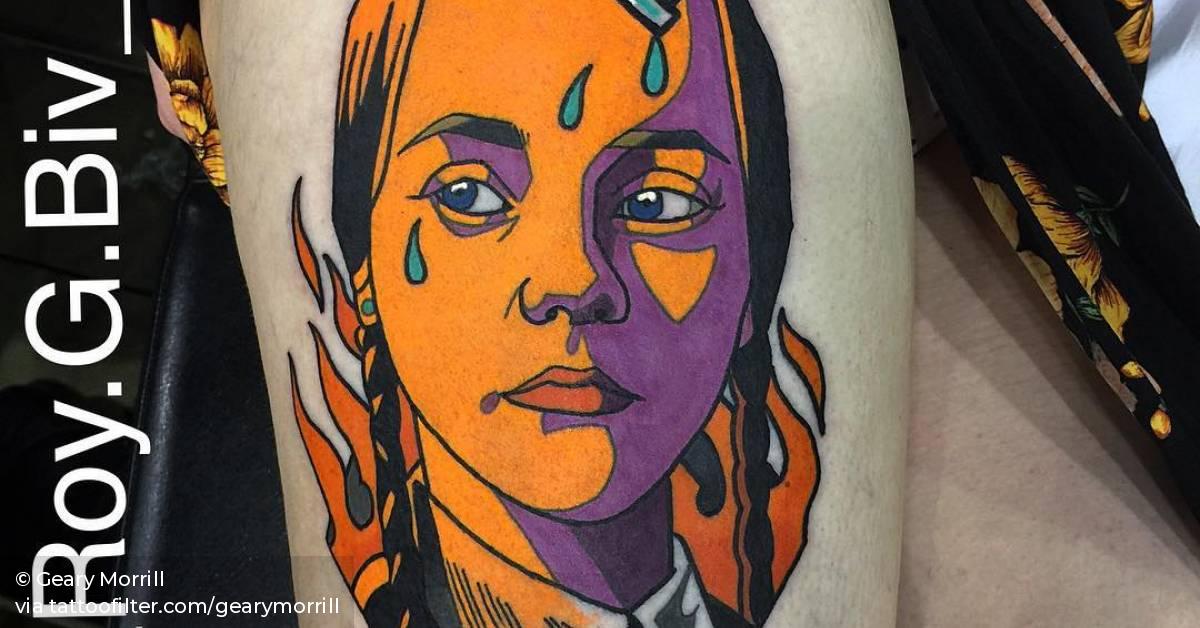 Wednesday Addams tattoo I did on Saturday! Thanks