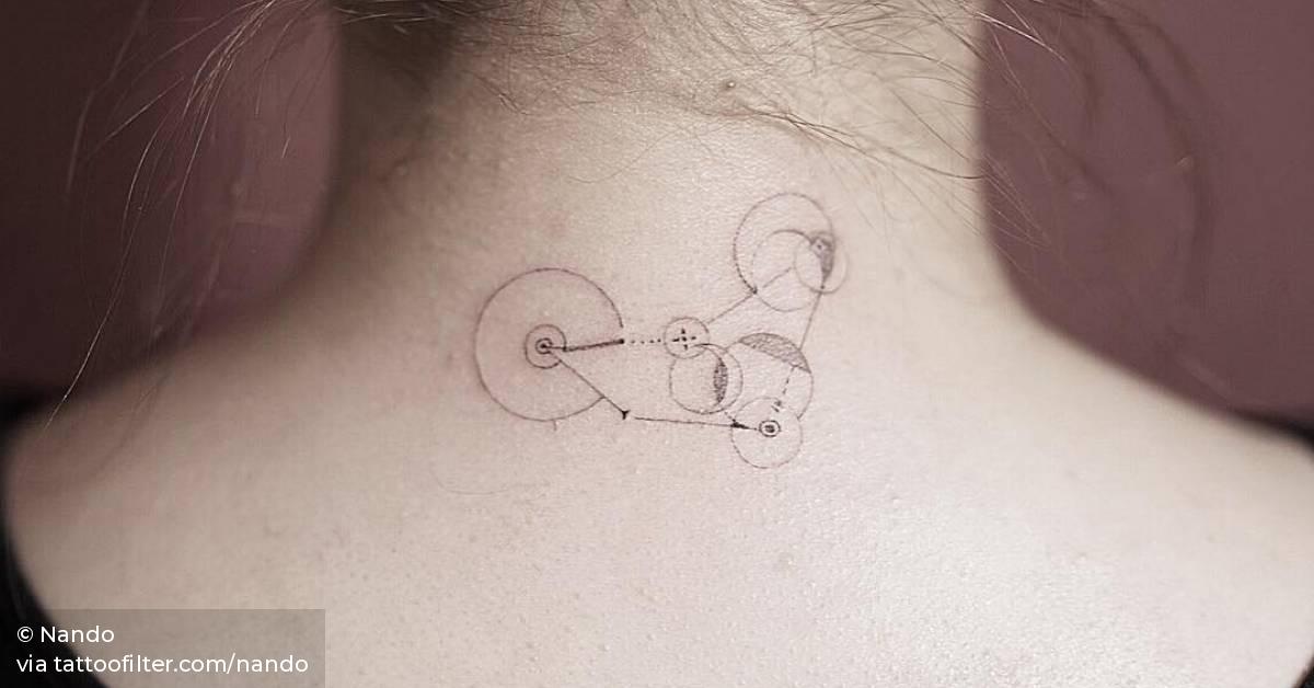 Capricornus constellation tattoo on the back of the