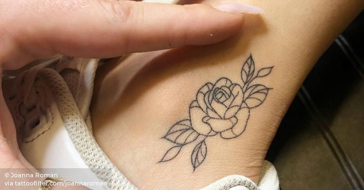 Rose tattoo on the ankle, still in the healing process