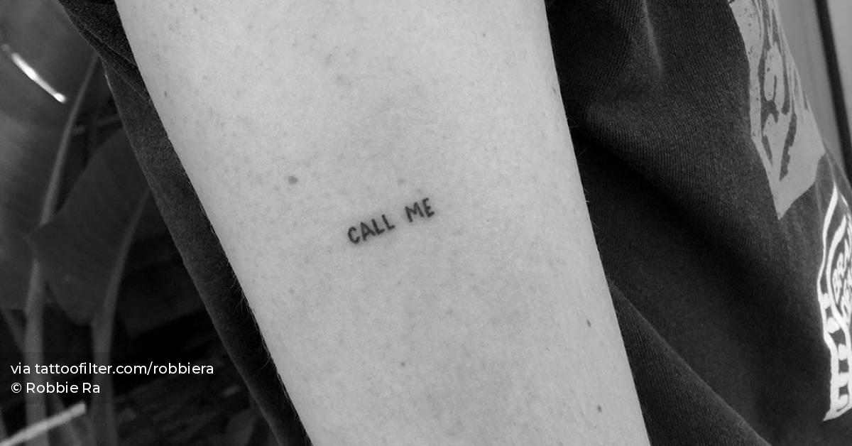 Call me. Bb. Handpoked