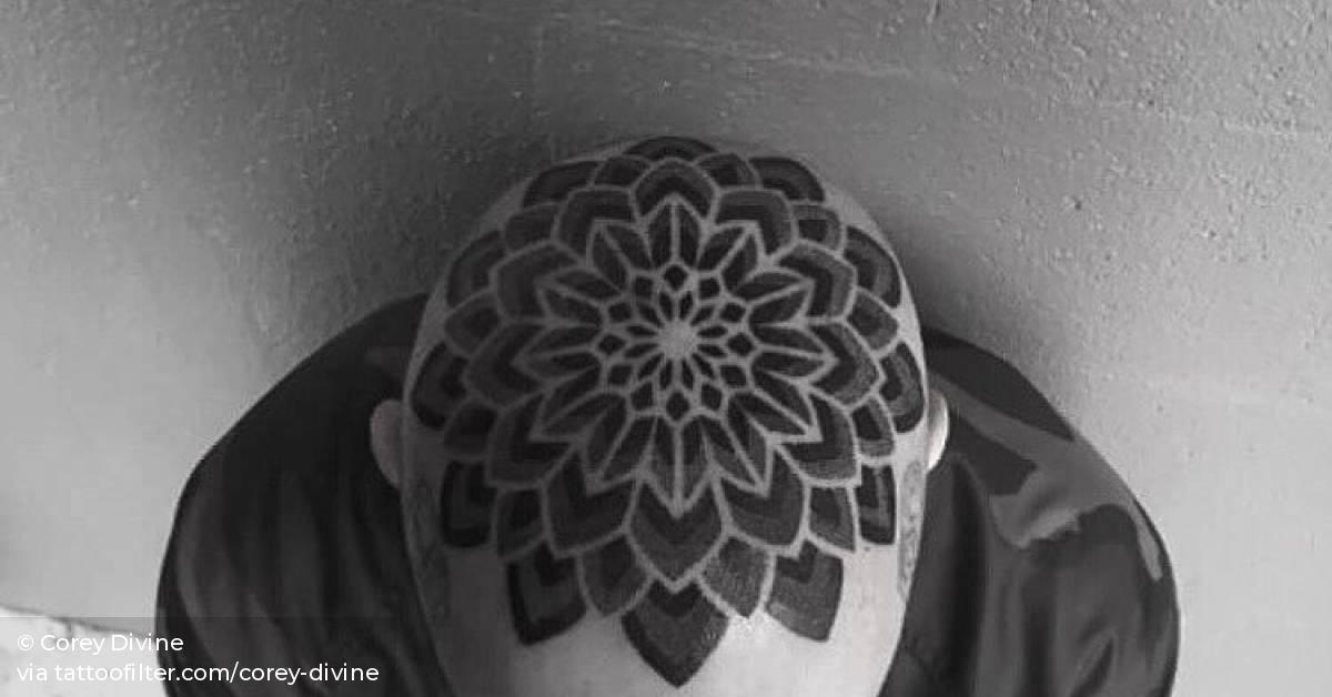 Head mandala tattoo.