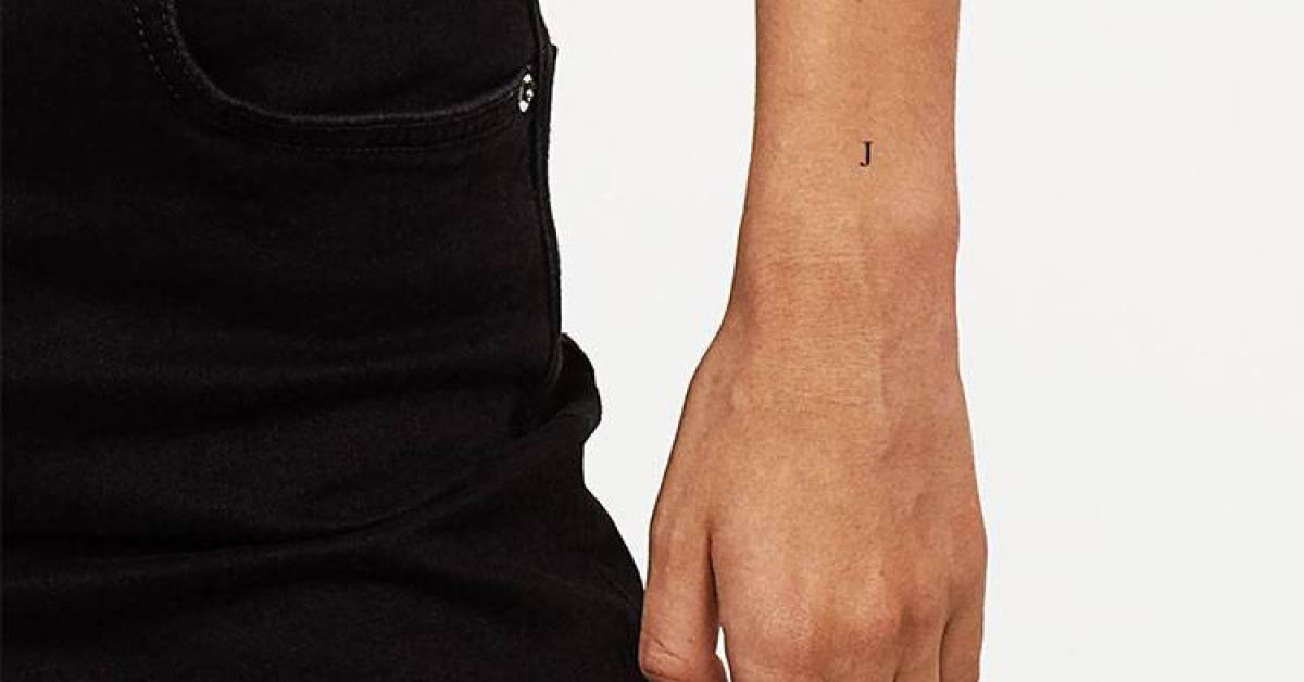 Serif capital J letter temporary tattoo, get it here