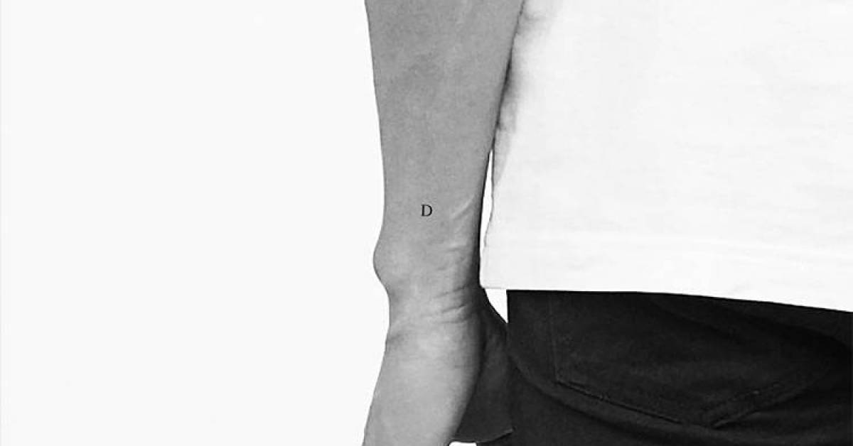 Serif capital D letter temporary tattoo, get it here