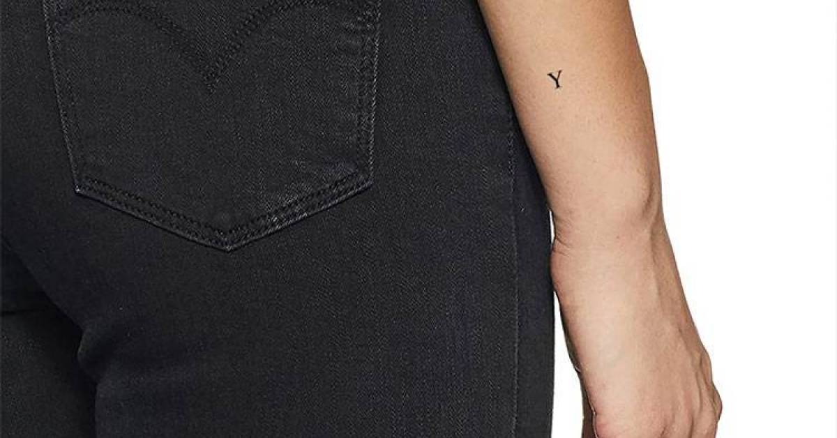 Serif capital Y letter temporary tattoo, get it here