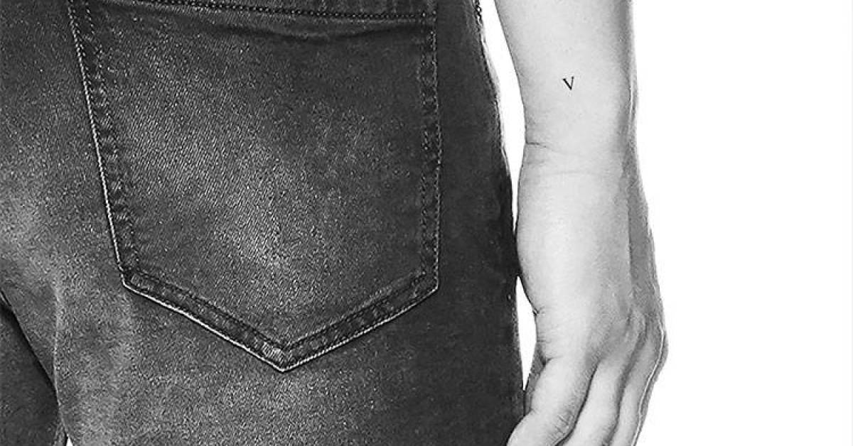 Serif capital V letter temporary tattoo, get it here