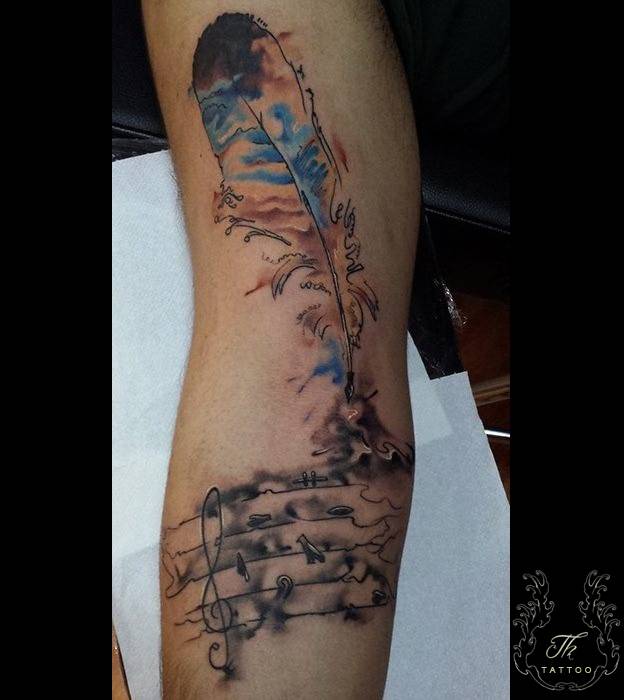 Feather Music Note Tattoos 7+ Hundred Music Note Tattoo Drawings