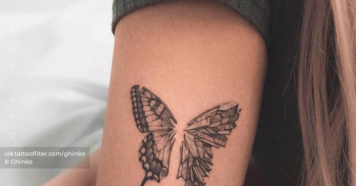 Butterfly With Broken Wing Tattoo