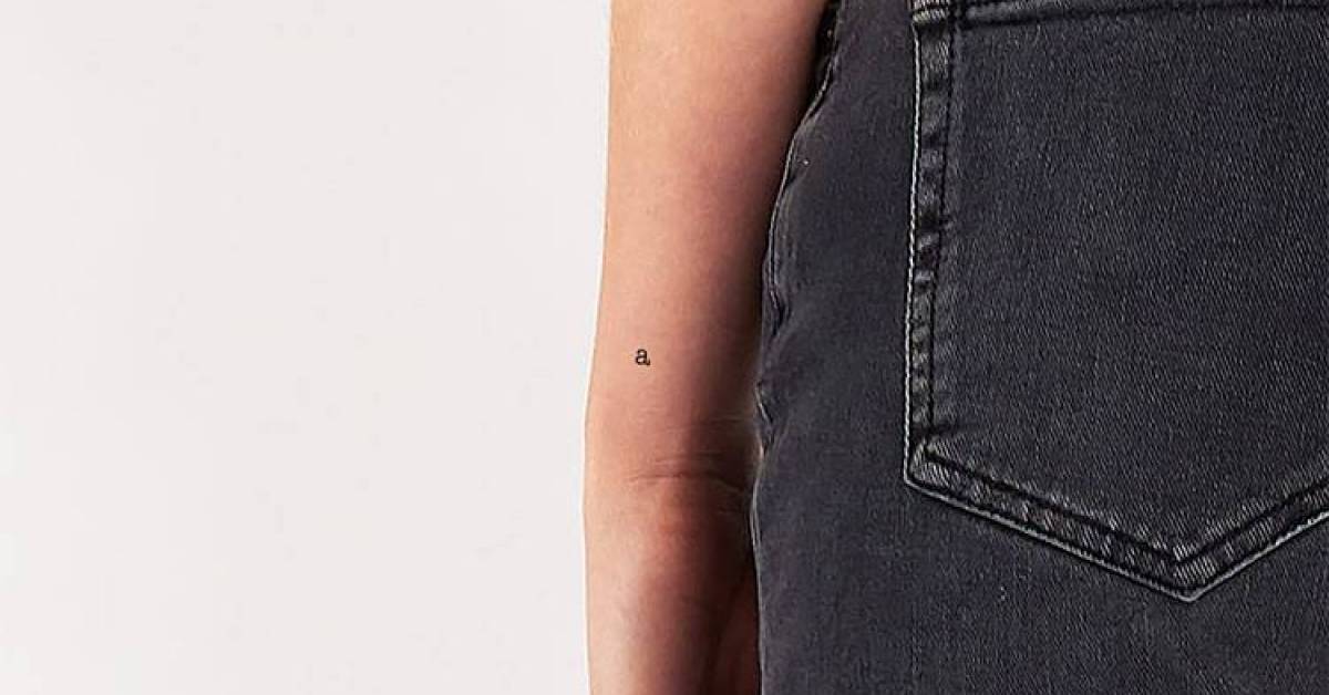 Typewriter font lowercase letter a temporary tattoo,