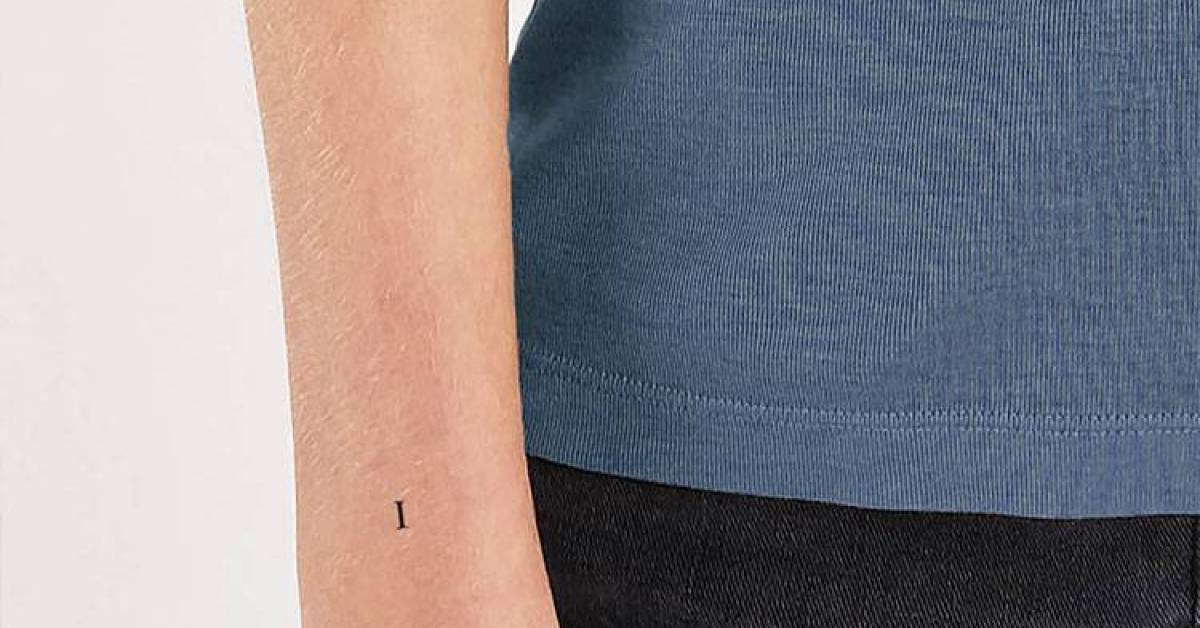 Serif capital I letter temporary tattoo, get it here