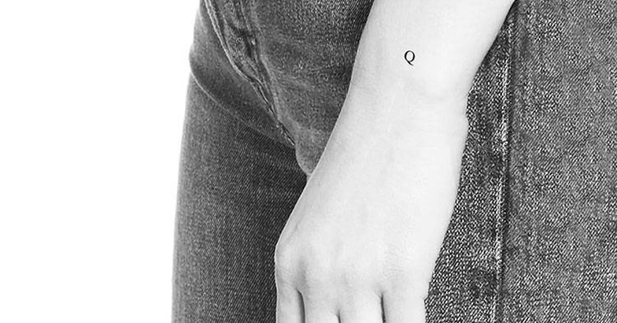 Serif capital Q letter temporary tattoo, get it here
