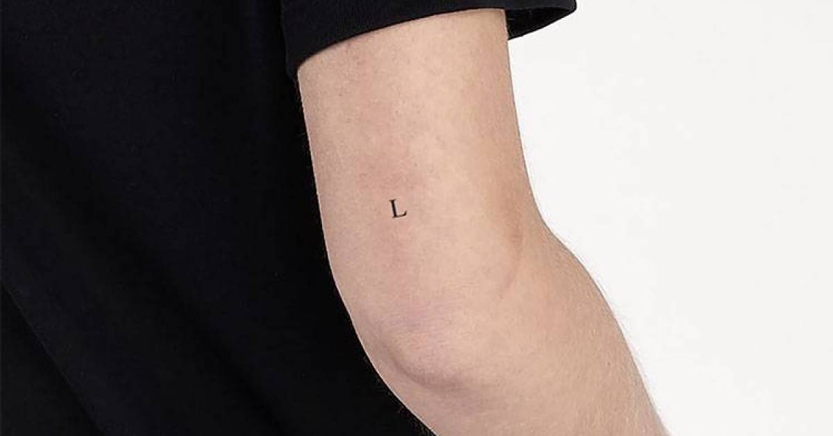 Serif capital L letter temporary tattoo, get it here