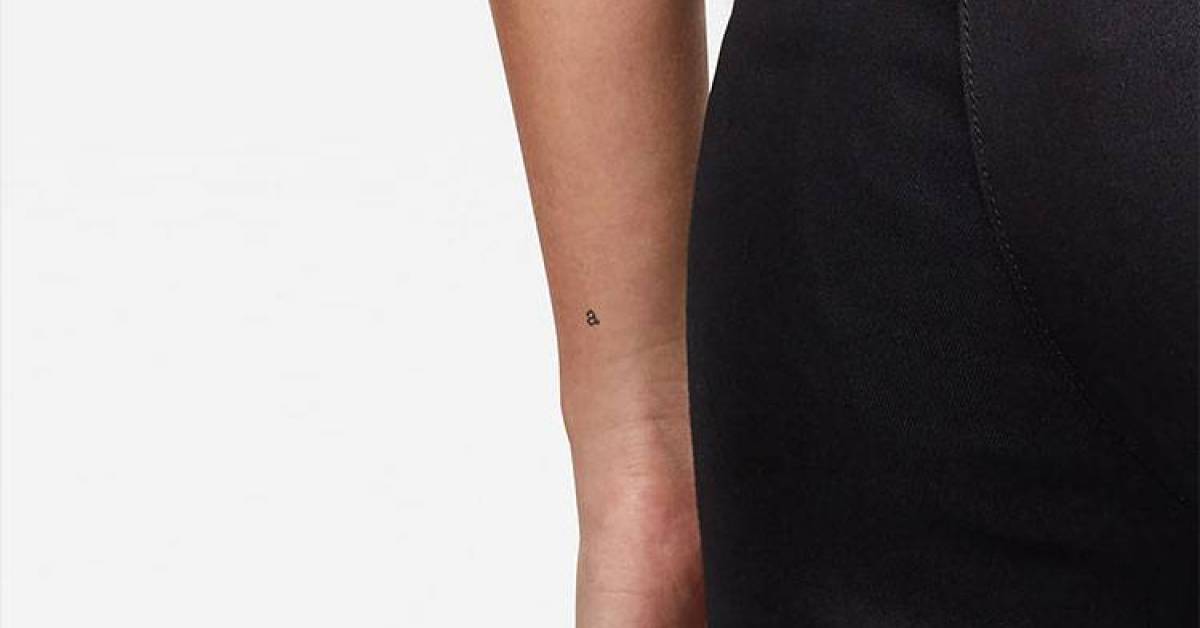 Typewriter font lowercase letter a temporary tattoo,