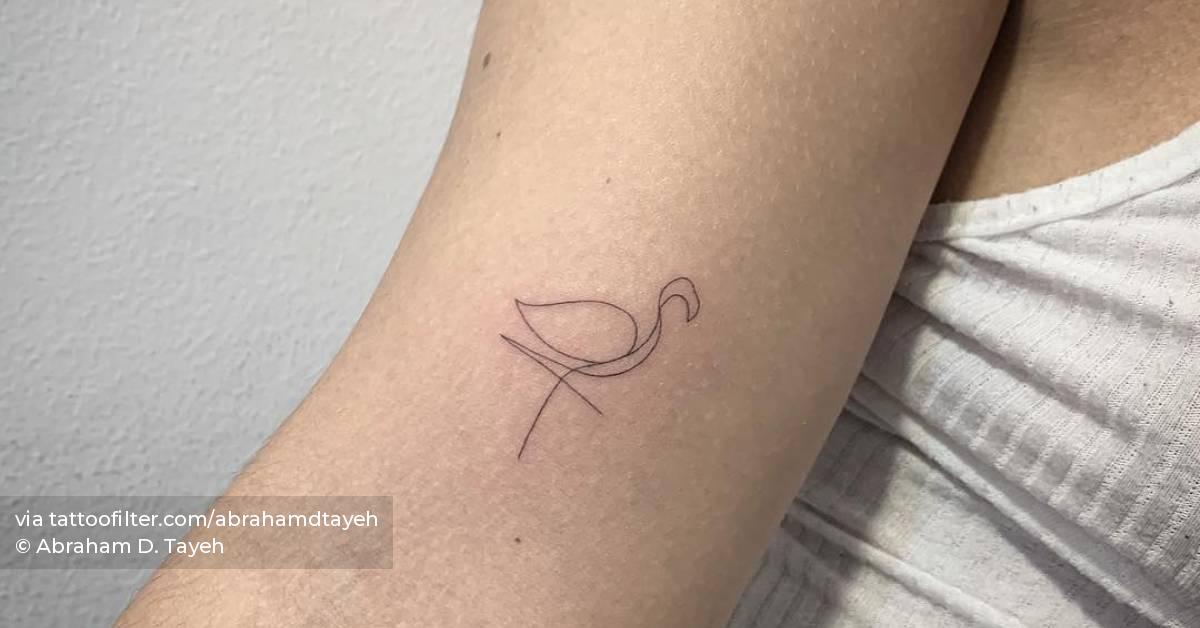 One line flamingo