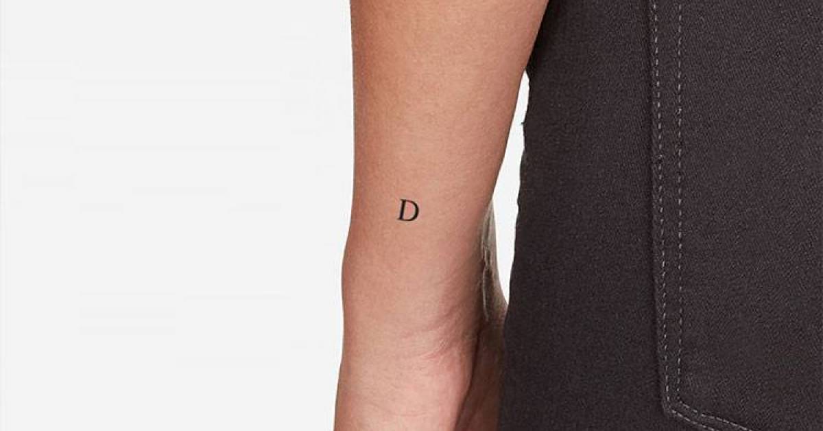 Serif capital D letter temporary tattoo, get it here
