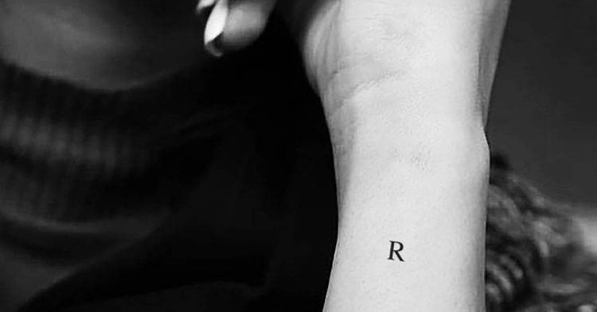 Serif capital R letter temporary tattoo, get it here