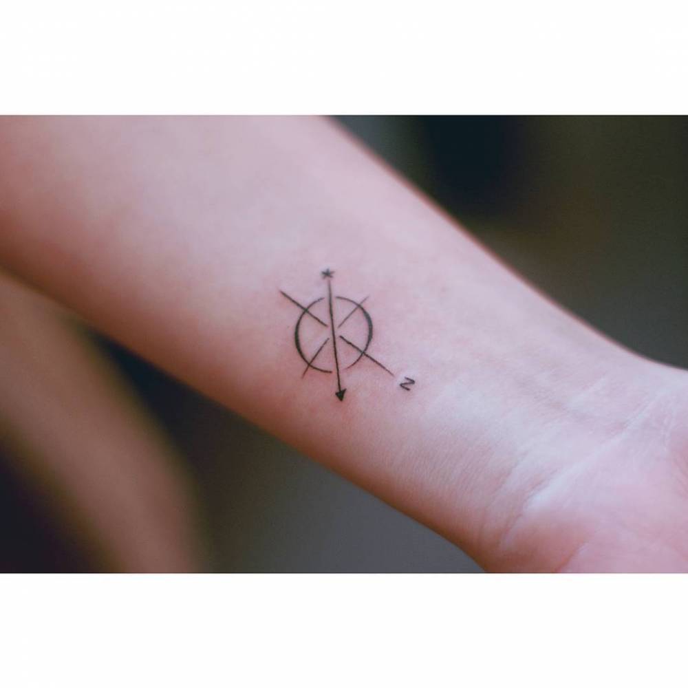 Minimalist Compass Tattoo On The Wrist Minimalist Compass Tattoo On The Wrist