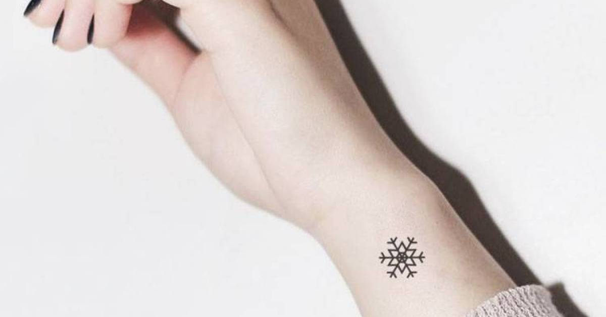 Small minimalist snowflake temporary tattoo, get it