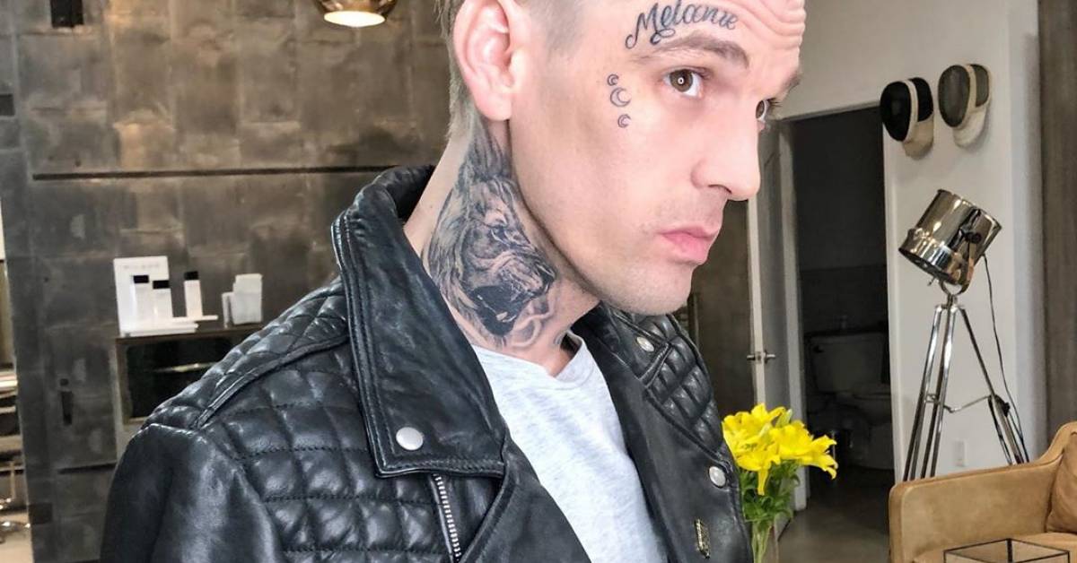Lion + "Melanie" - Aaron Carter's tattoos