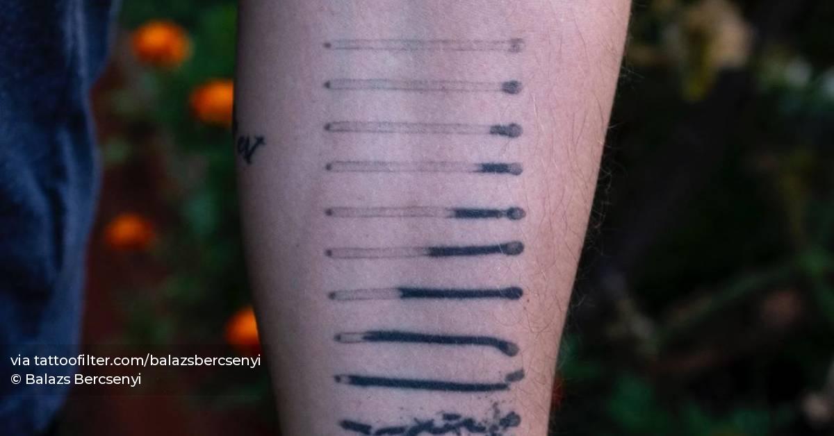 Matchsticks tattoo made 7 years ago
