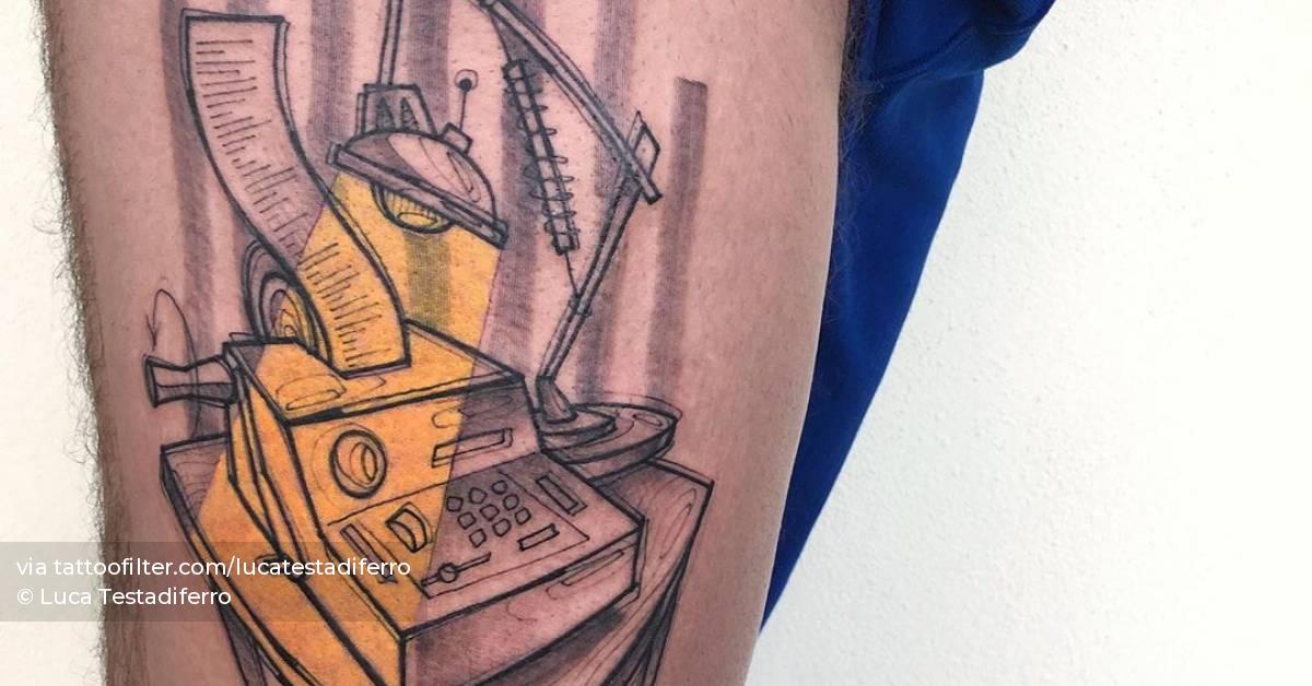 Sketch work vintage calculator tattoo