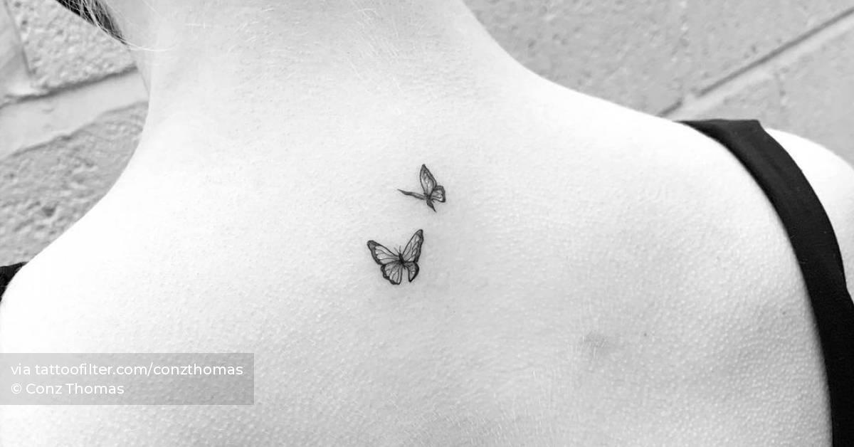 Single Needle Micro Butterflies Tattoo
