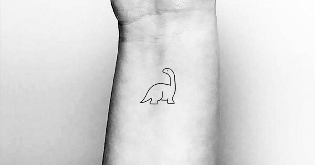 Minimalist diplodocus temporary tattoo, get it here