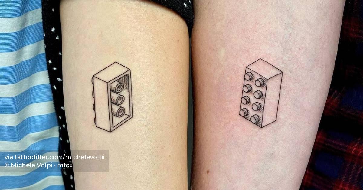 Lego pieces - couple matching tattoos