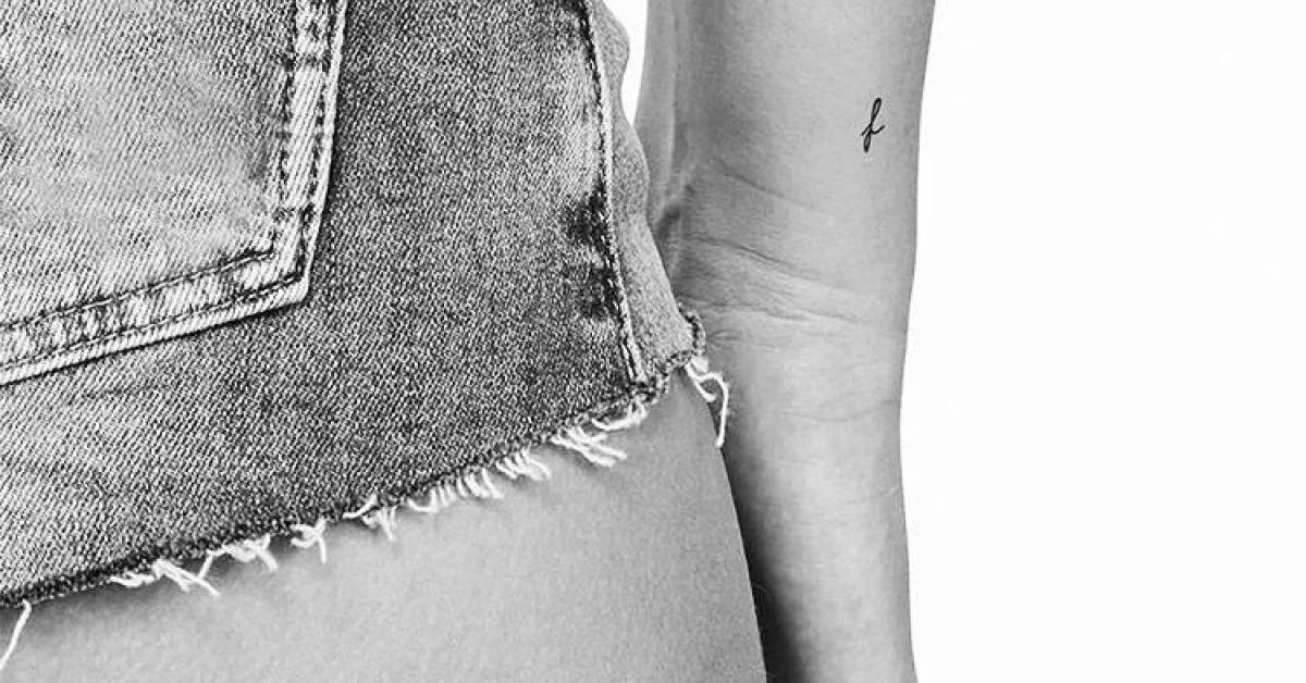 Handwritten f letter temporary tattoo, get it here